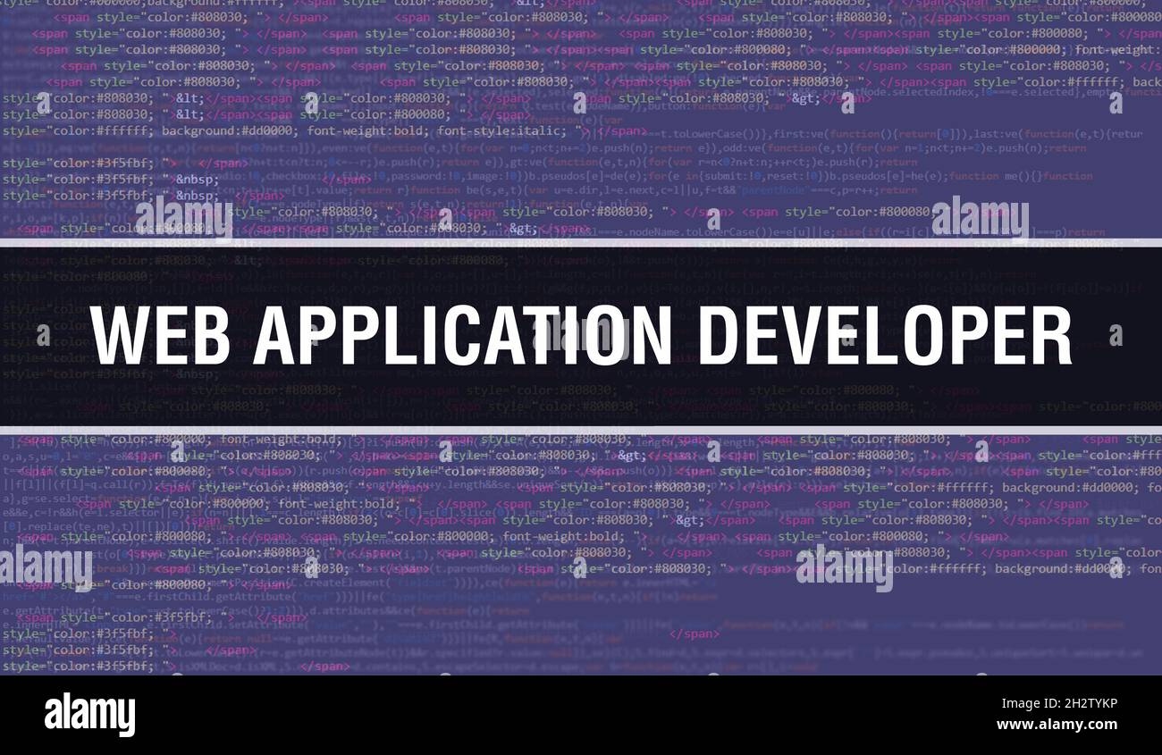 Web Application Developer Concept With Random Parts Of Program Codeweb Application Developer
