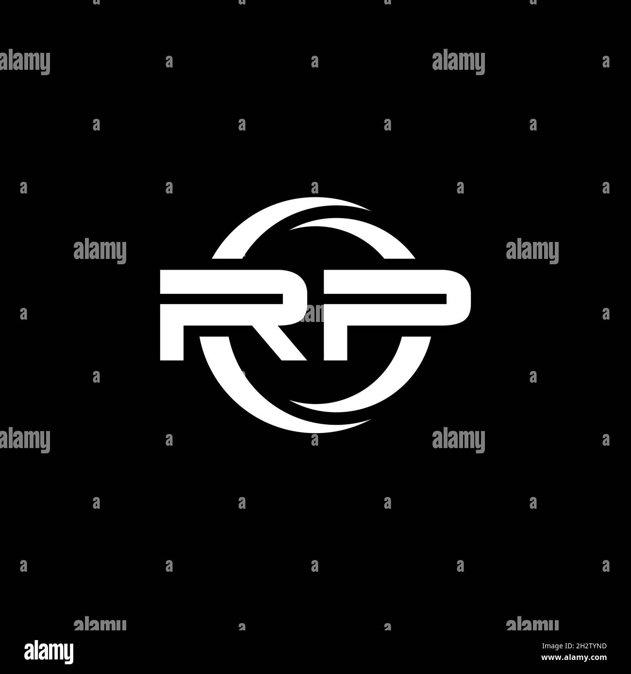 RP Monogram logo letter with simple shape and circle rounded design ...