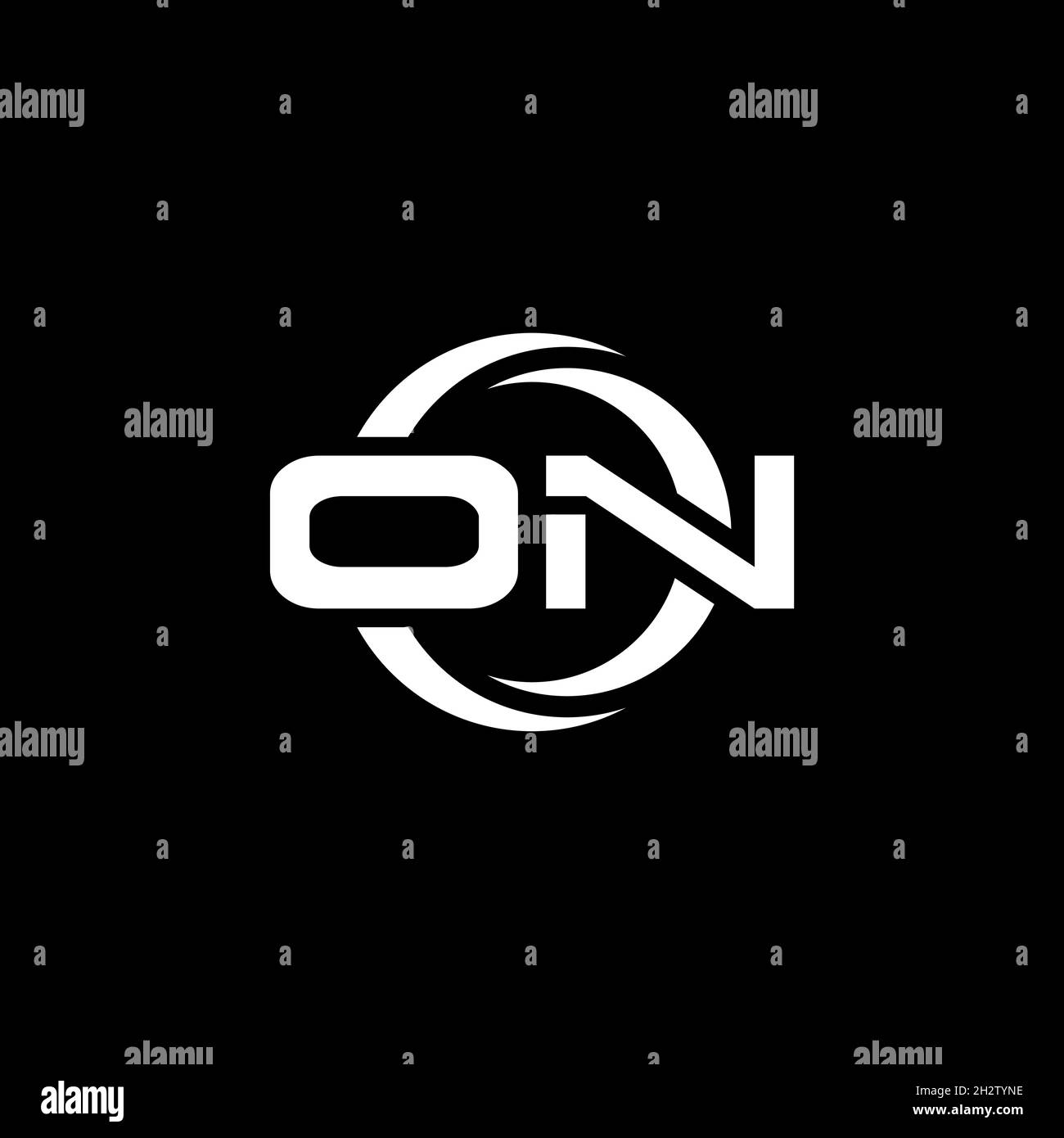 ON Monogram logo letter with simple shape and circle rounded design ...