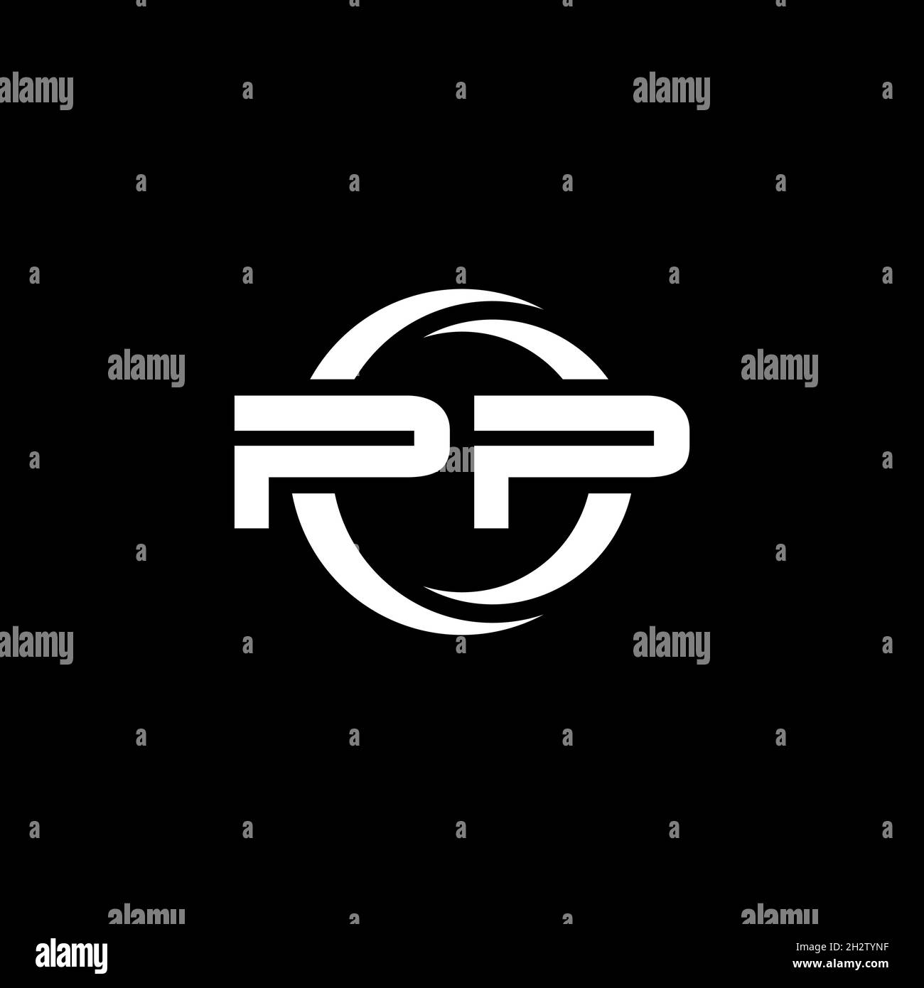 PP Monogram logo letter with simple shape and circle rounded design ...