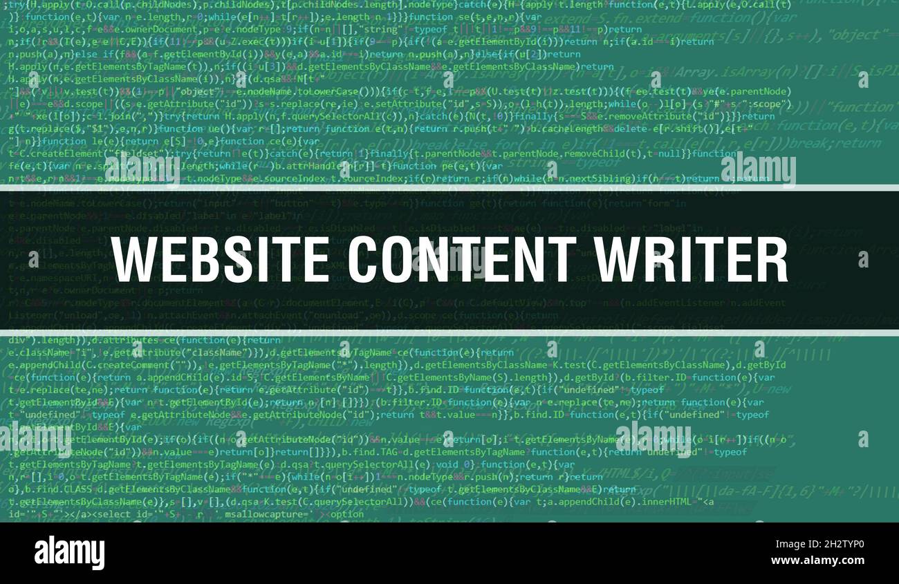 Website content writer concept with Random Parts of Program Code ...