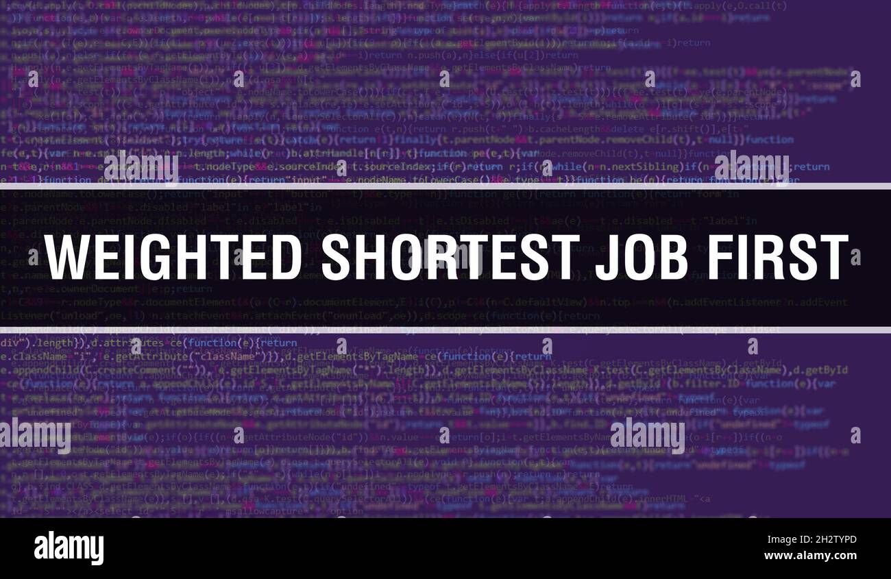 weighted shortest job first with Digital java code text. weighted ...