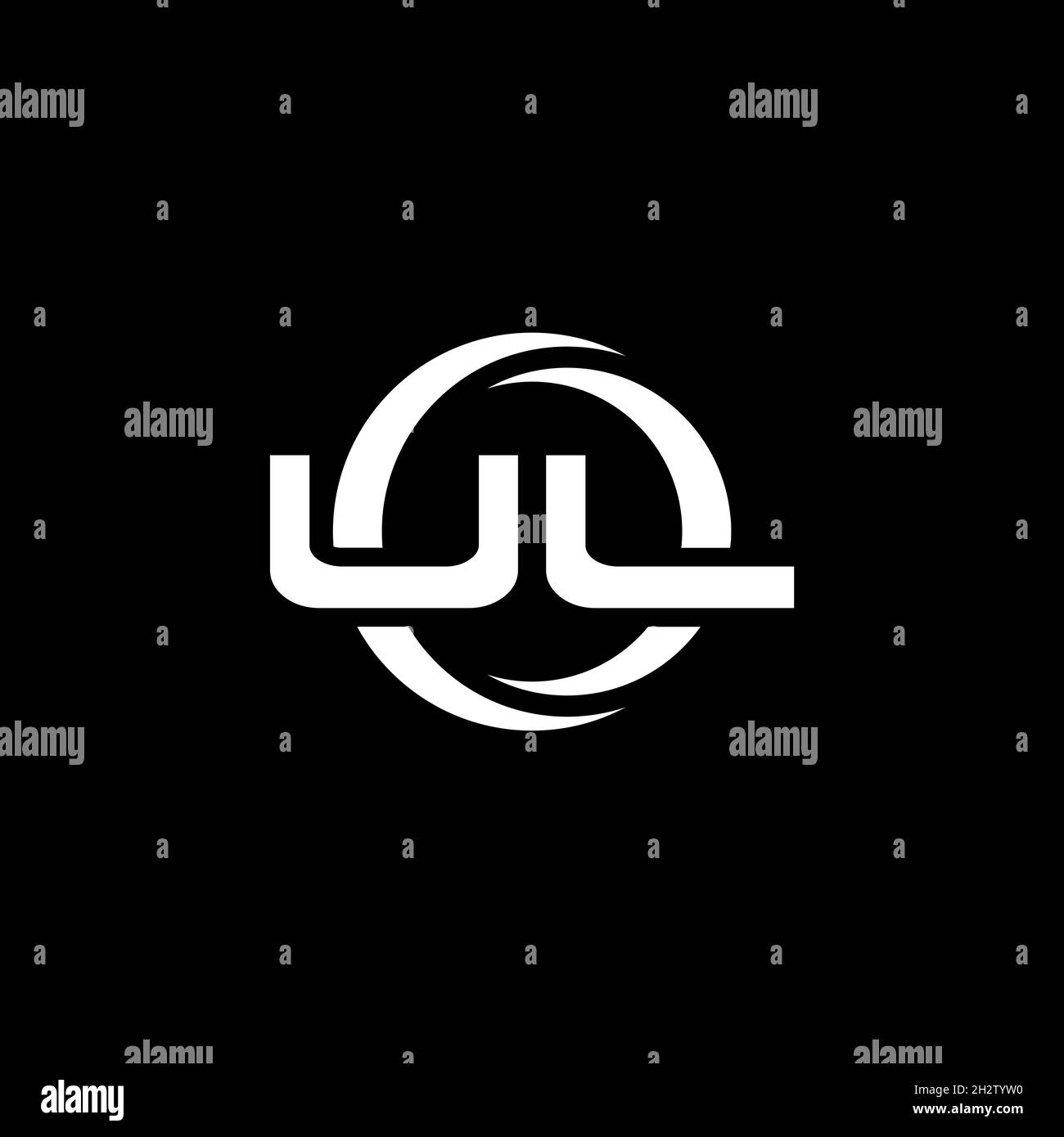 UL Monogram logo letter with simple shape and circle rounded design ...