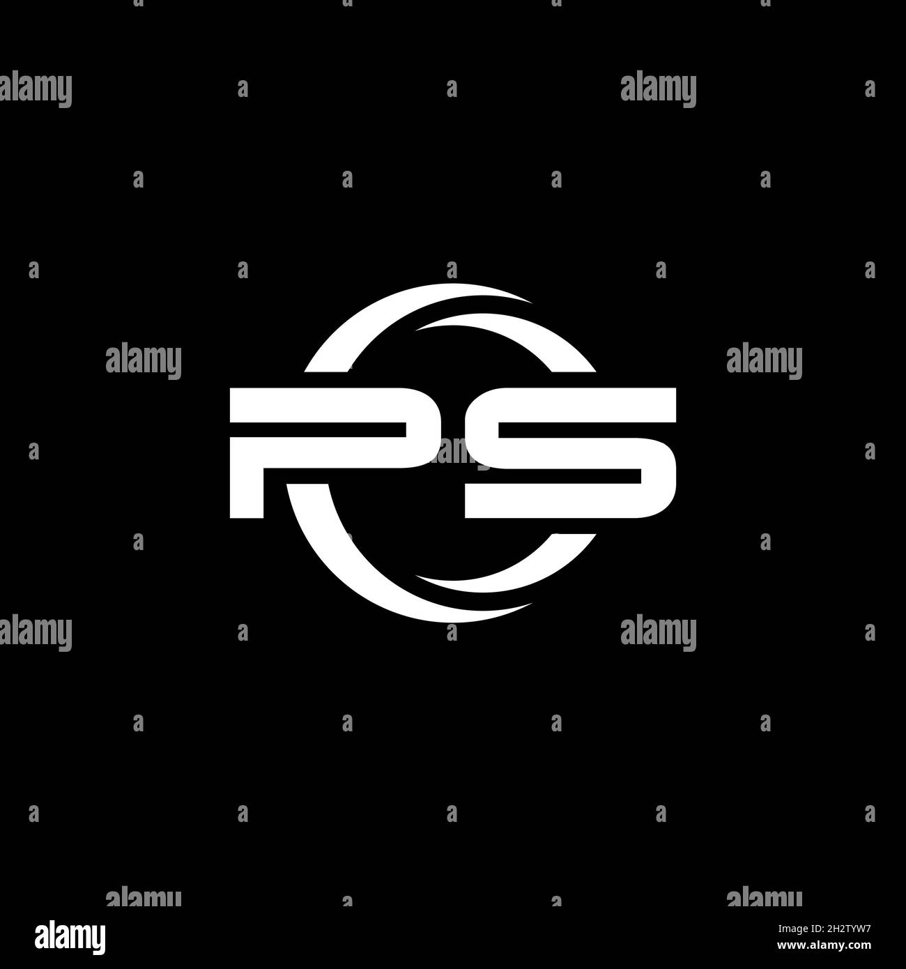 PS Monogram logo letter with simple shape and circle rounded design ...
