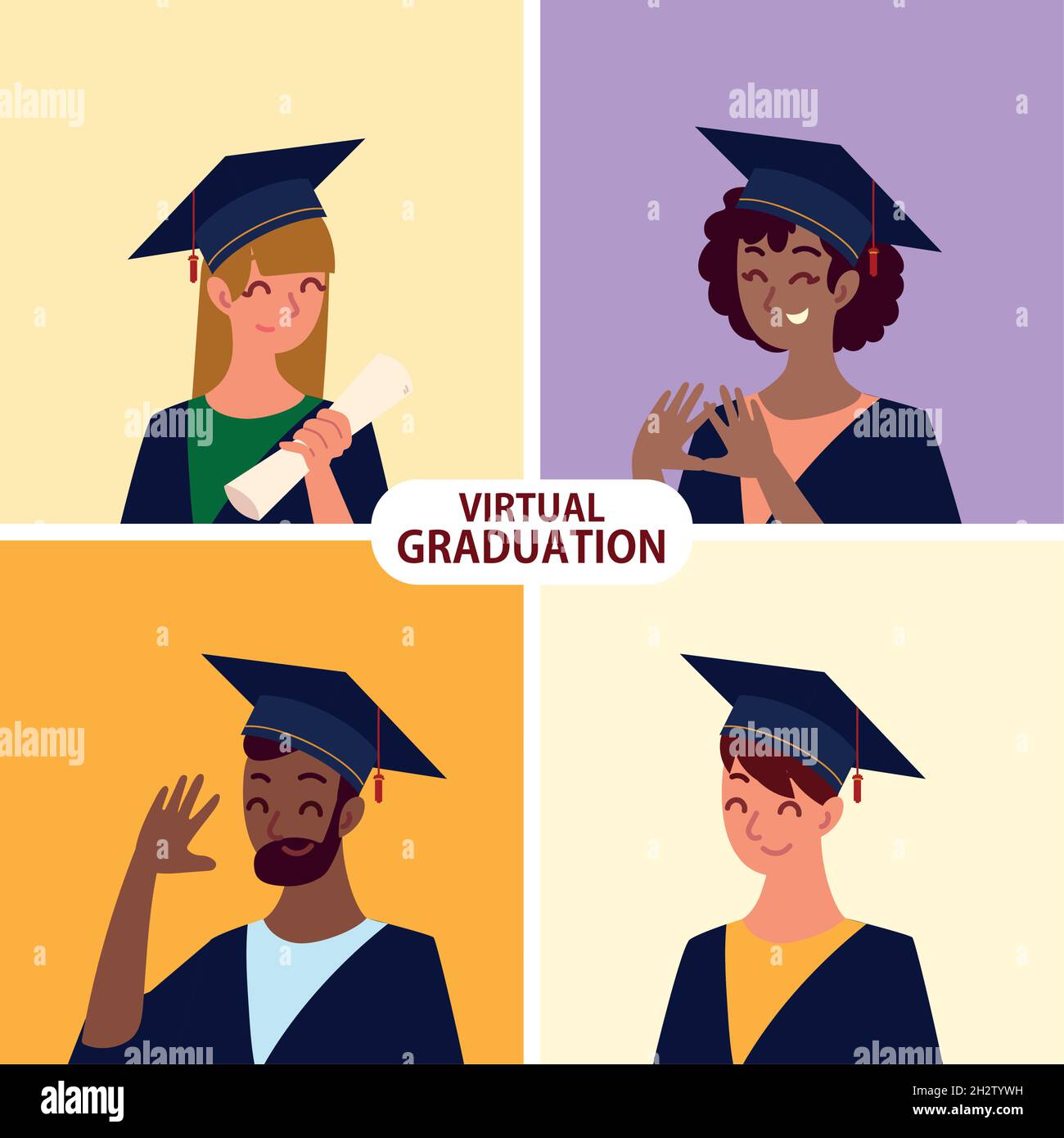 virtual graduation, graduate students Stock Vector Image & Art - Alamy