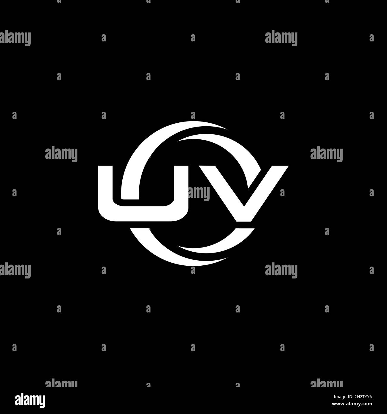 UV Monogram logo letter with simple shape and circle rounded design ...
