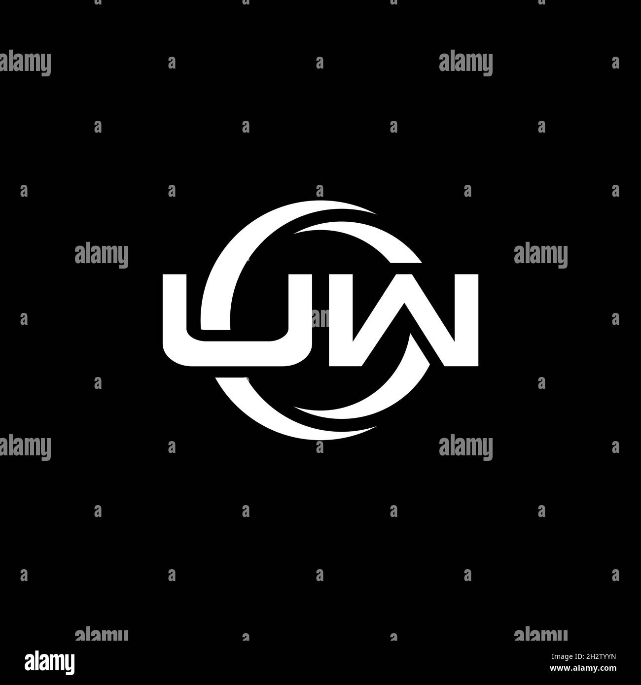 UW Monogram logo letter with simple shape and circle rounded design ...