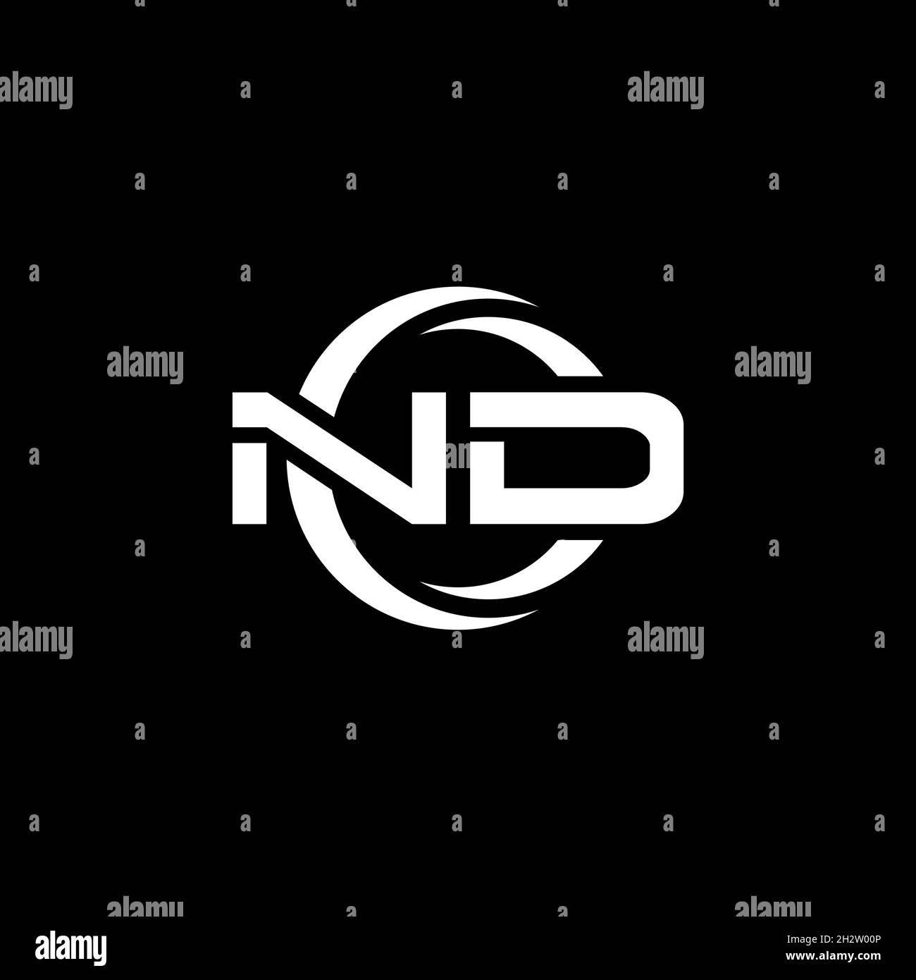 ND Monogram logo letter with simple shape and circle rounded design ...