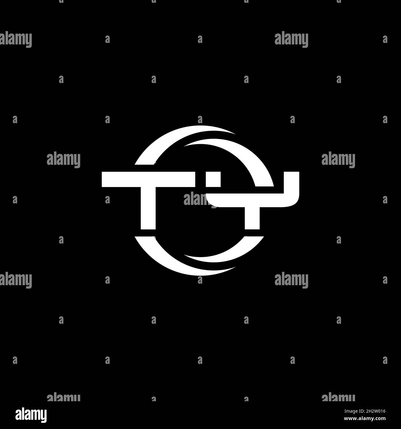 TY Monogram logo letter with simple shape and circle rounded design ...