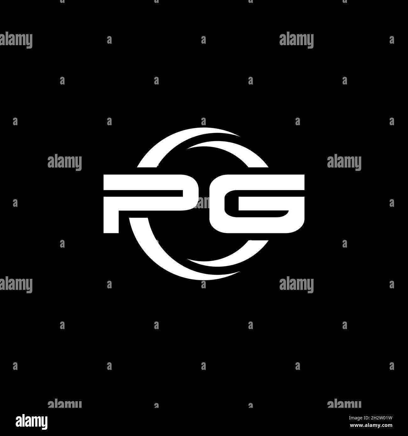 PG Monogram logo letter with simple shape and circle rounded design ...