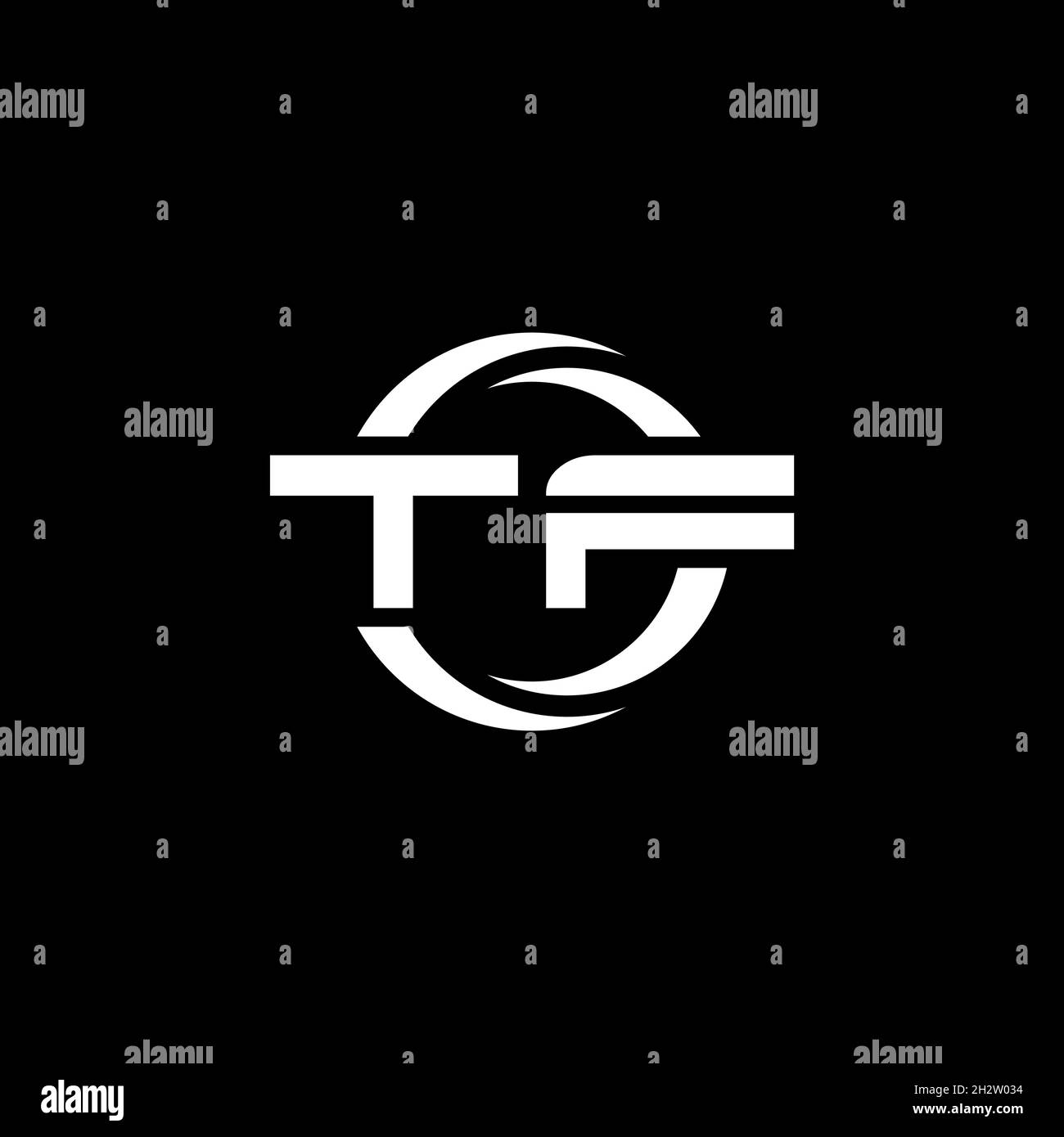 TF Monogram logo letter with simple shape and circle rounded design ...