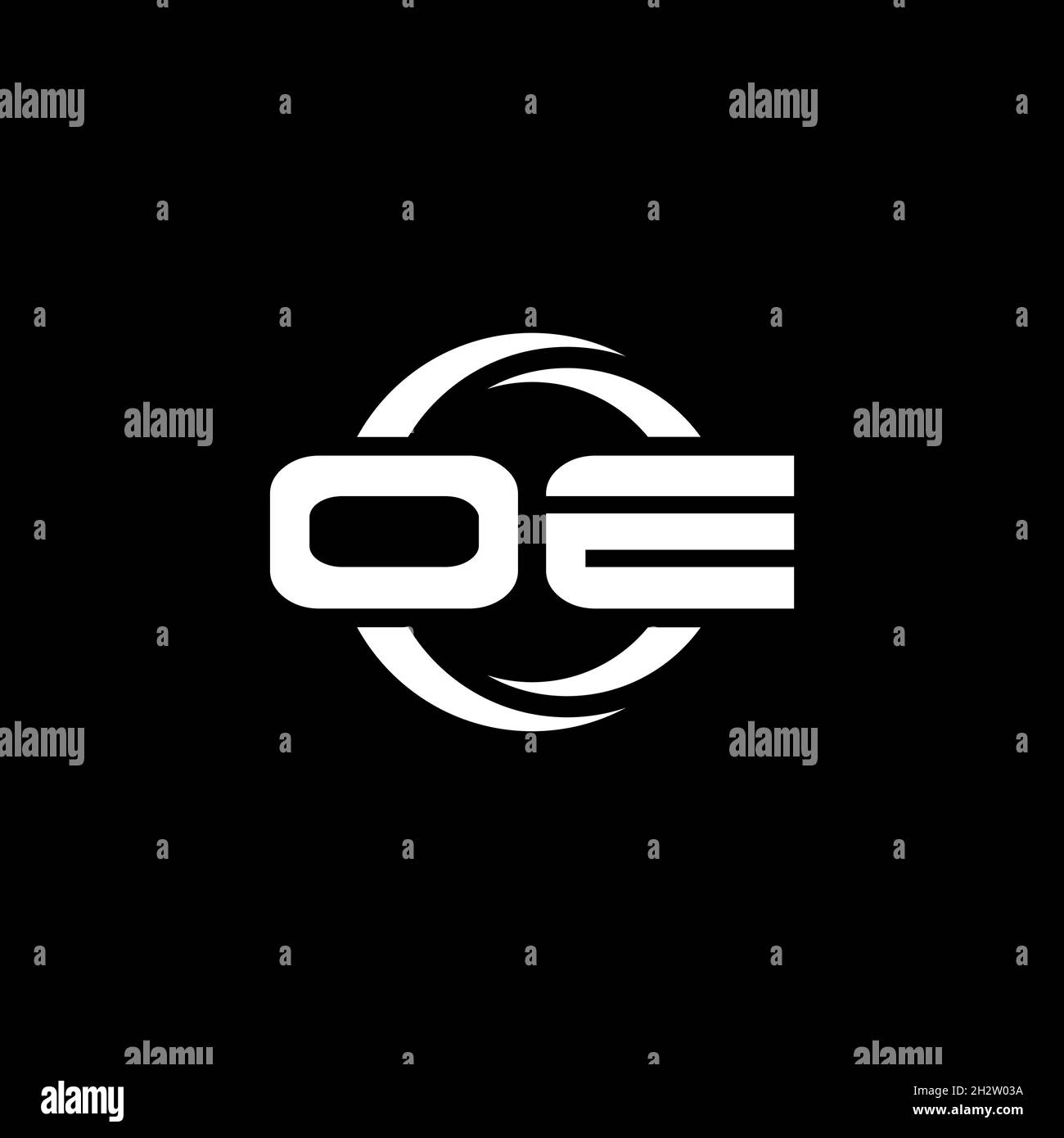OE Monogram logo letter with simple shape and circle rounded design ...