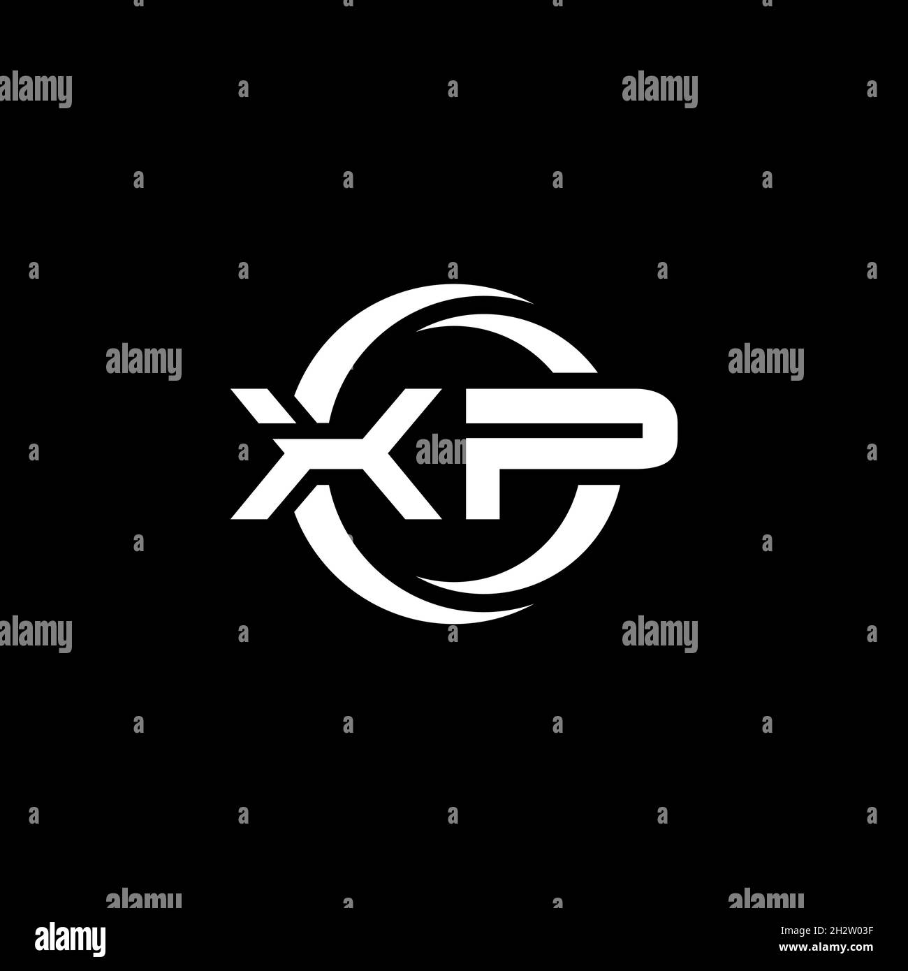 XP Monogram logo letter with simple shape and circle rounded design ...