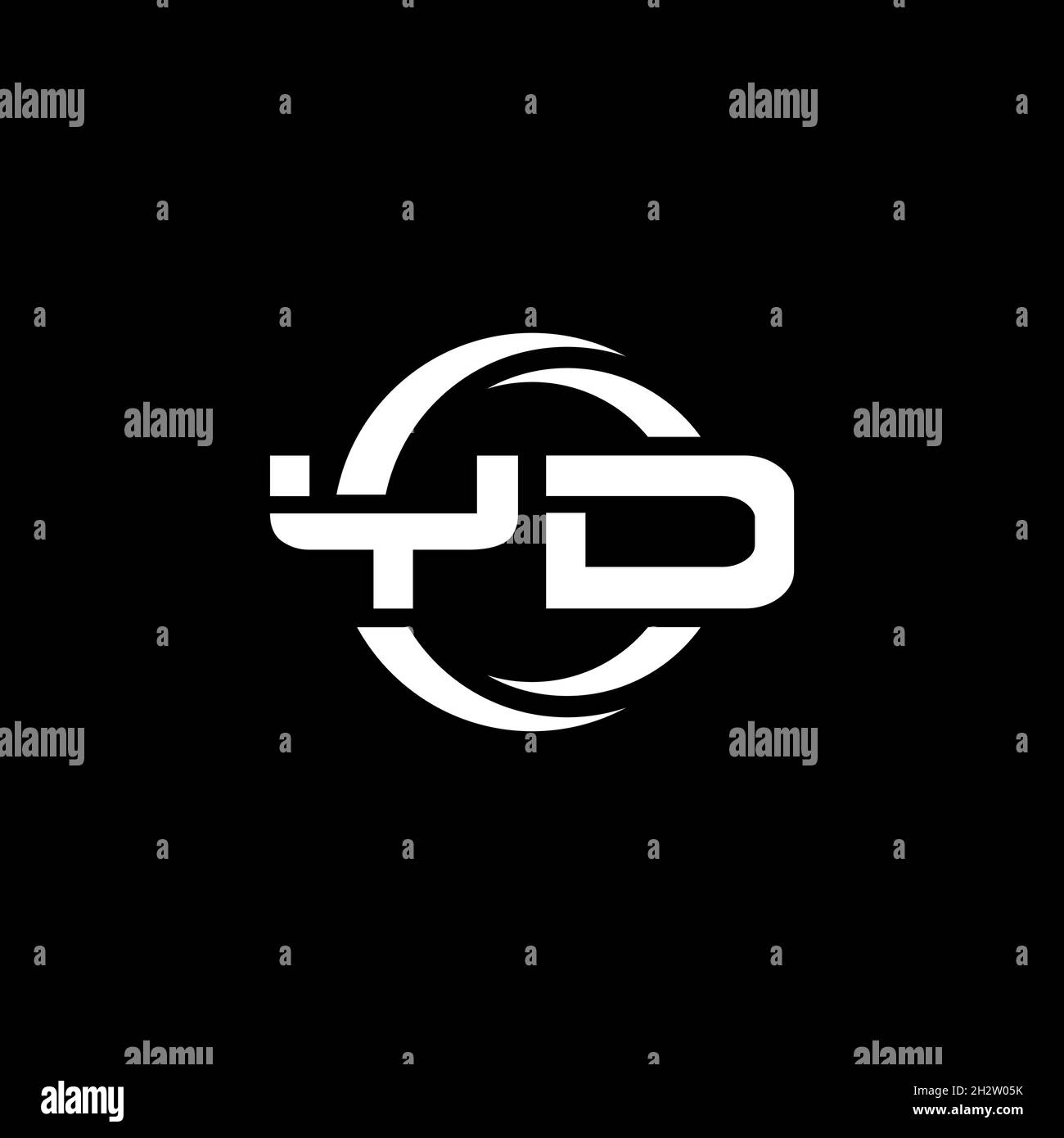 YD Monogram logo letter with simple shape and circle rounded design ...