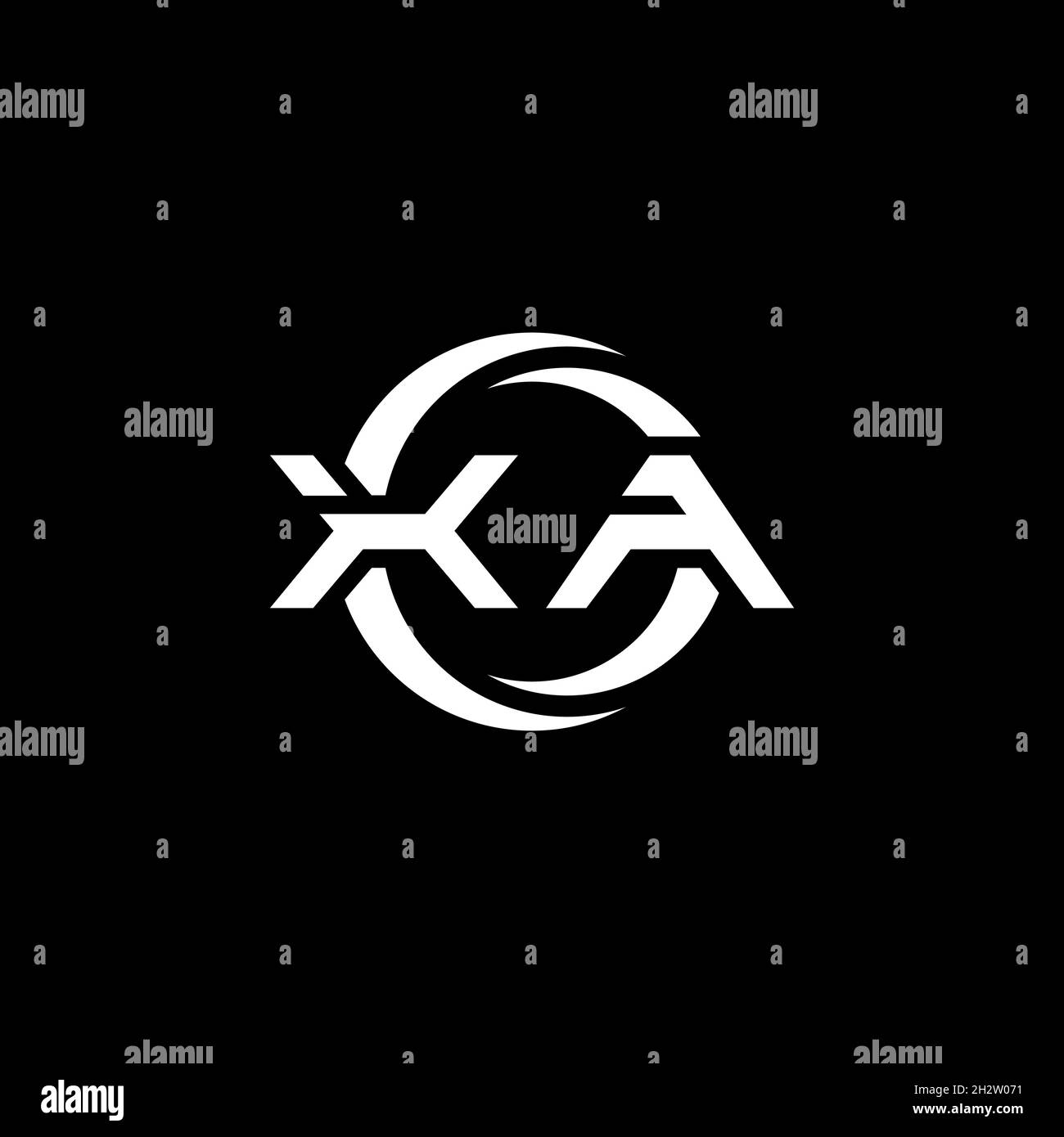 XA Monogram logo letter with simple shape and circle rounded design ...