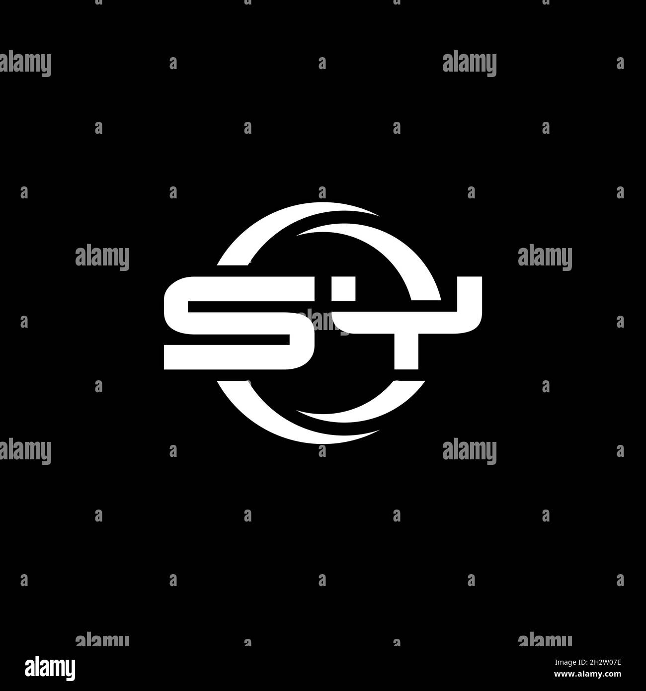 SY Monogram logo letter with simple shape and circle rounded design ...