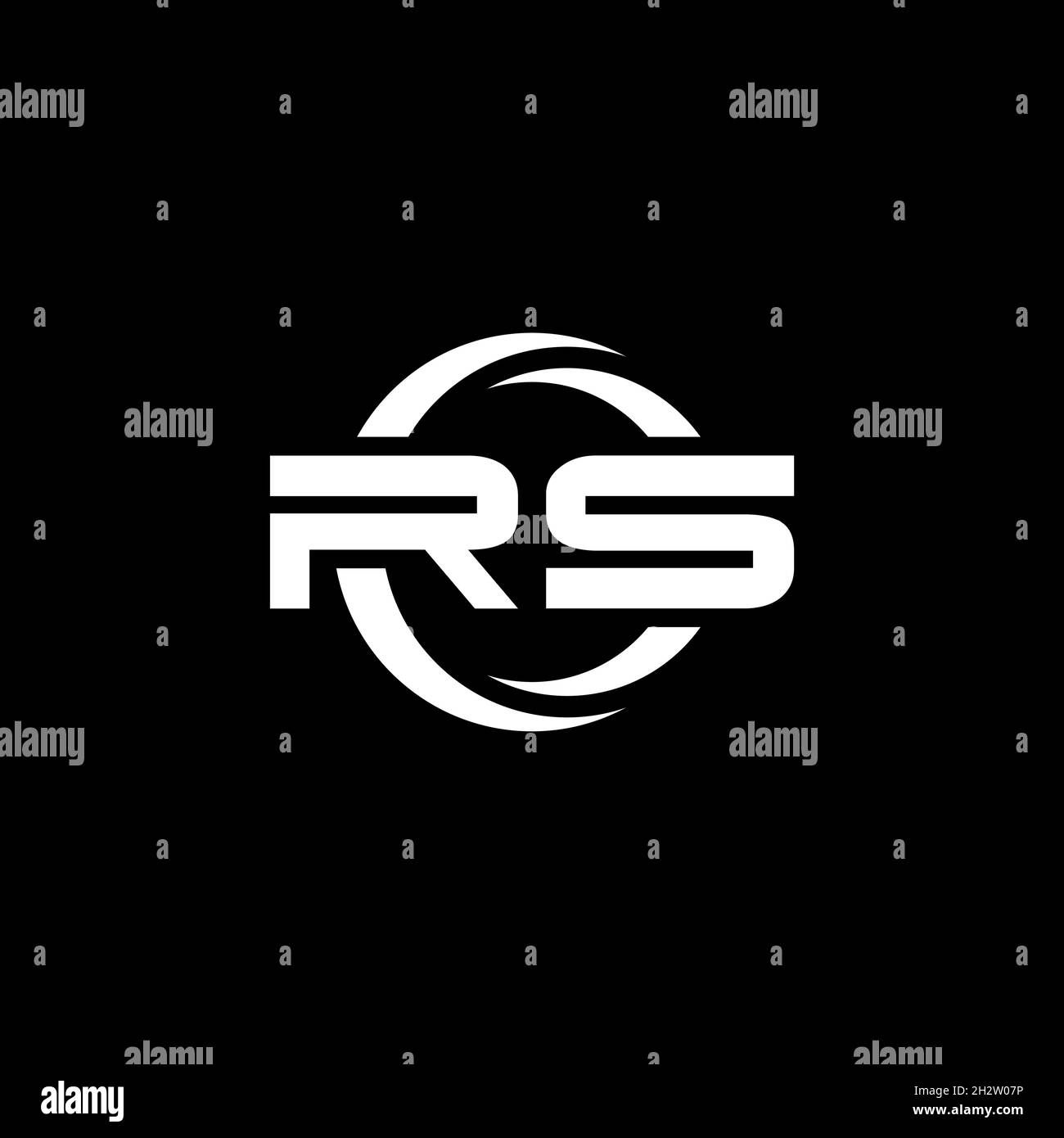 RS Monogram logo letter with simple shape and circle rounded design ...