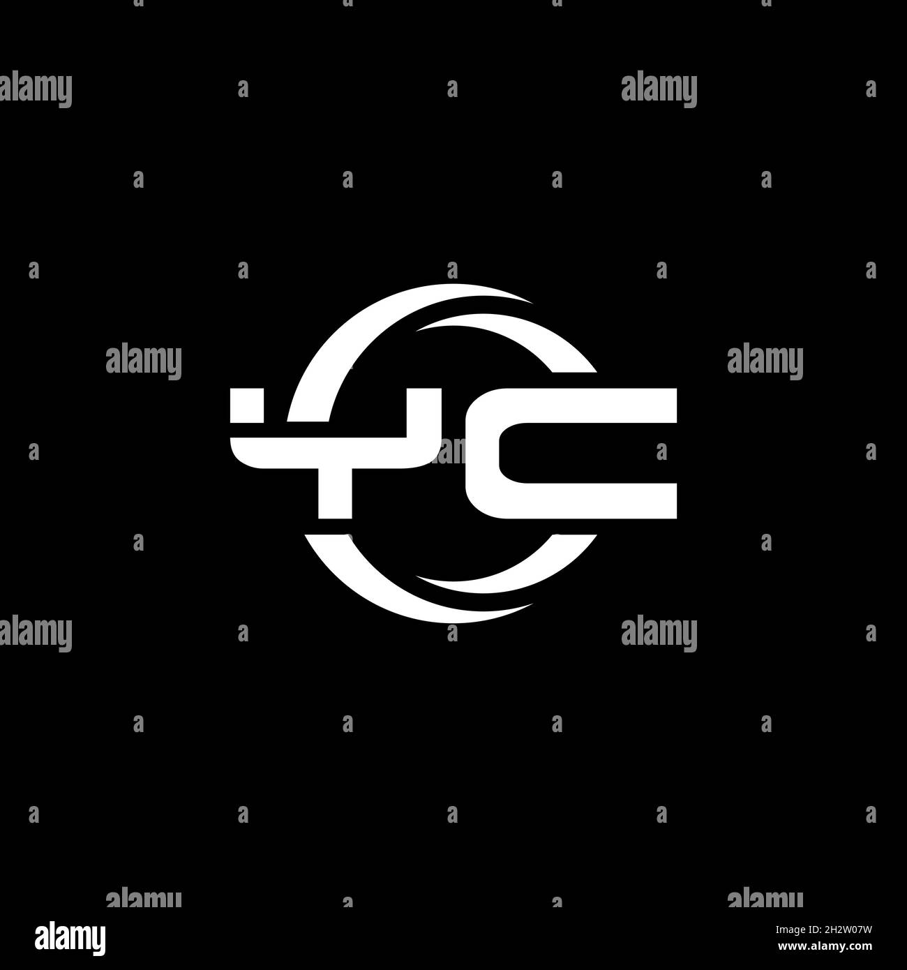 YC Monogram logo letter with simple shape and circle rounded design ...