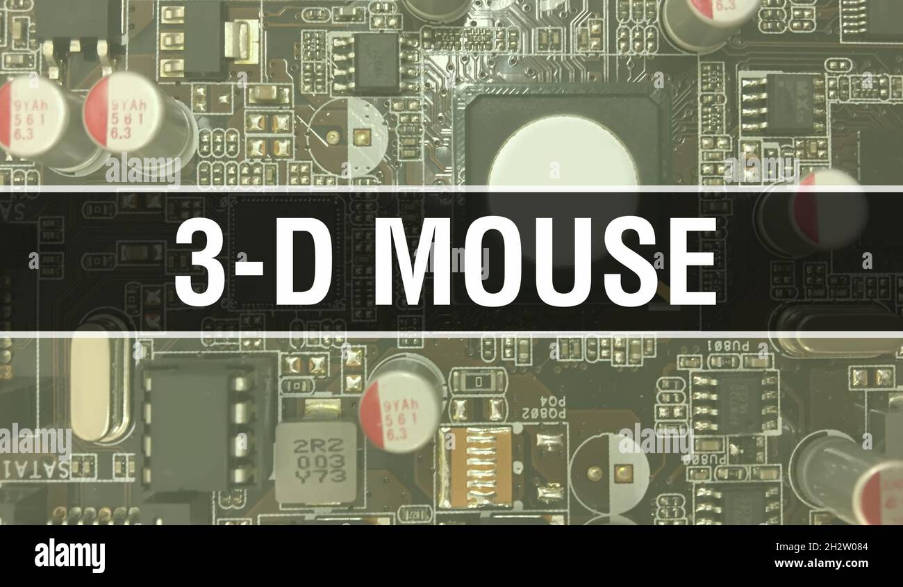 3-D Mouse text written on Circuit Board Electronic abstract technology ...