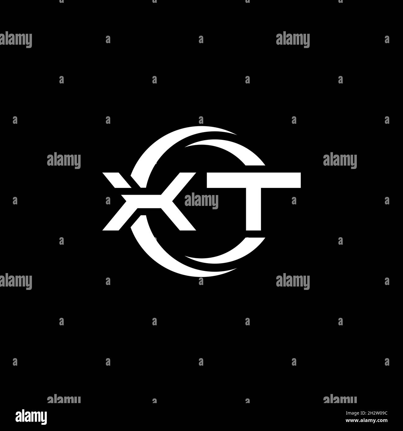 XT Monogram logo letter with simple shape and circle rounded design ...