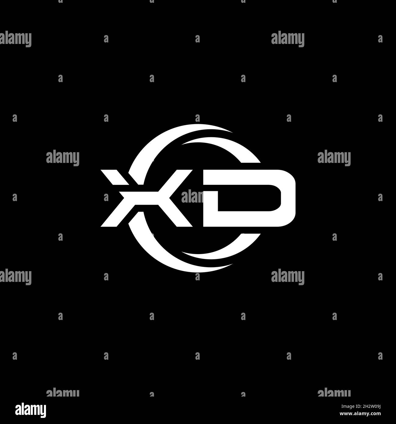 XD Monogram logo letter with simple shape and circle rounded design ...
