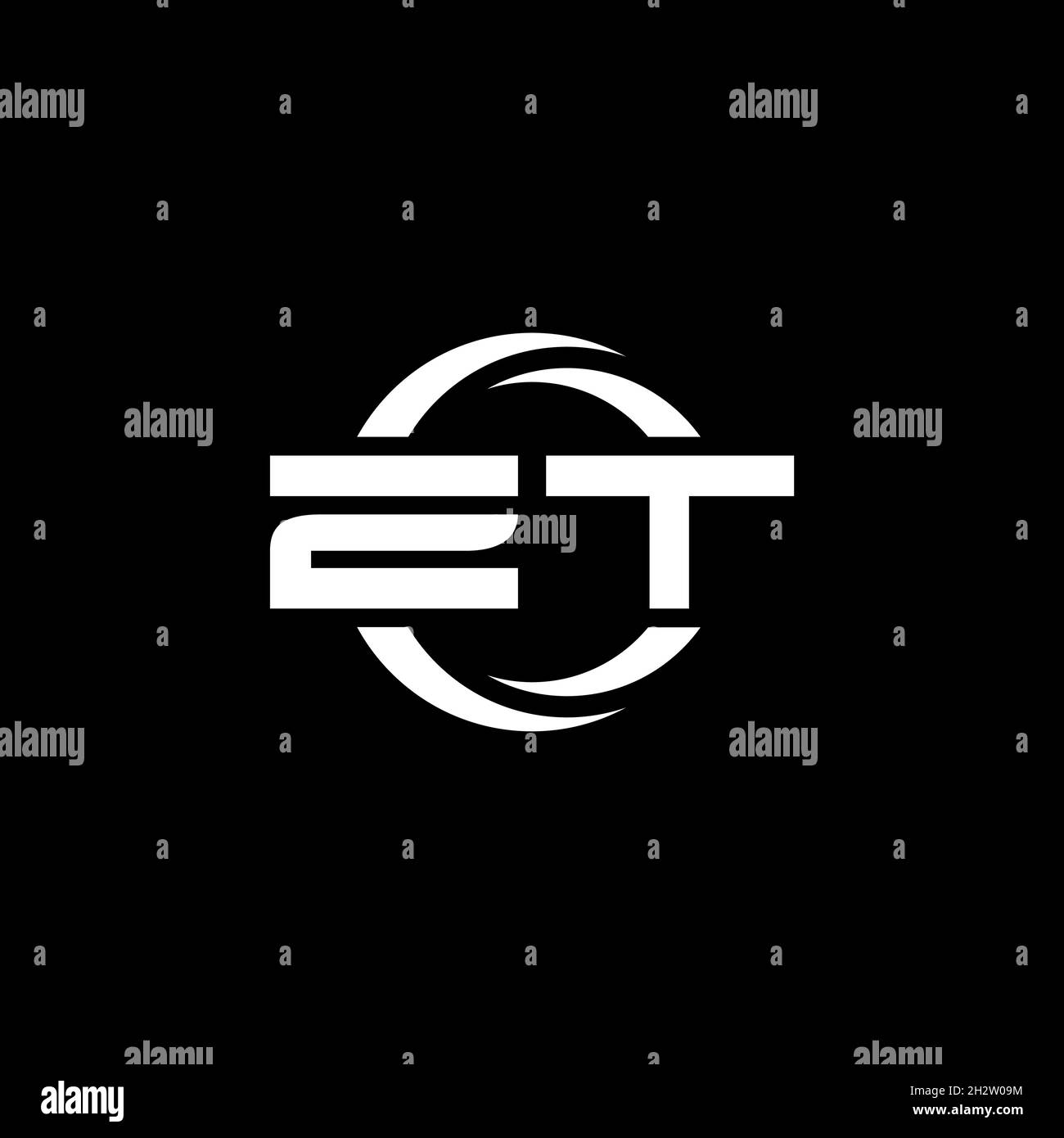 ZT Monogram logo letter with simple shape and circle rounded design ...