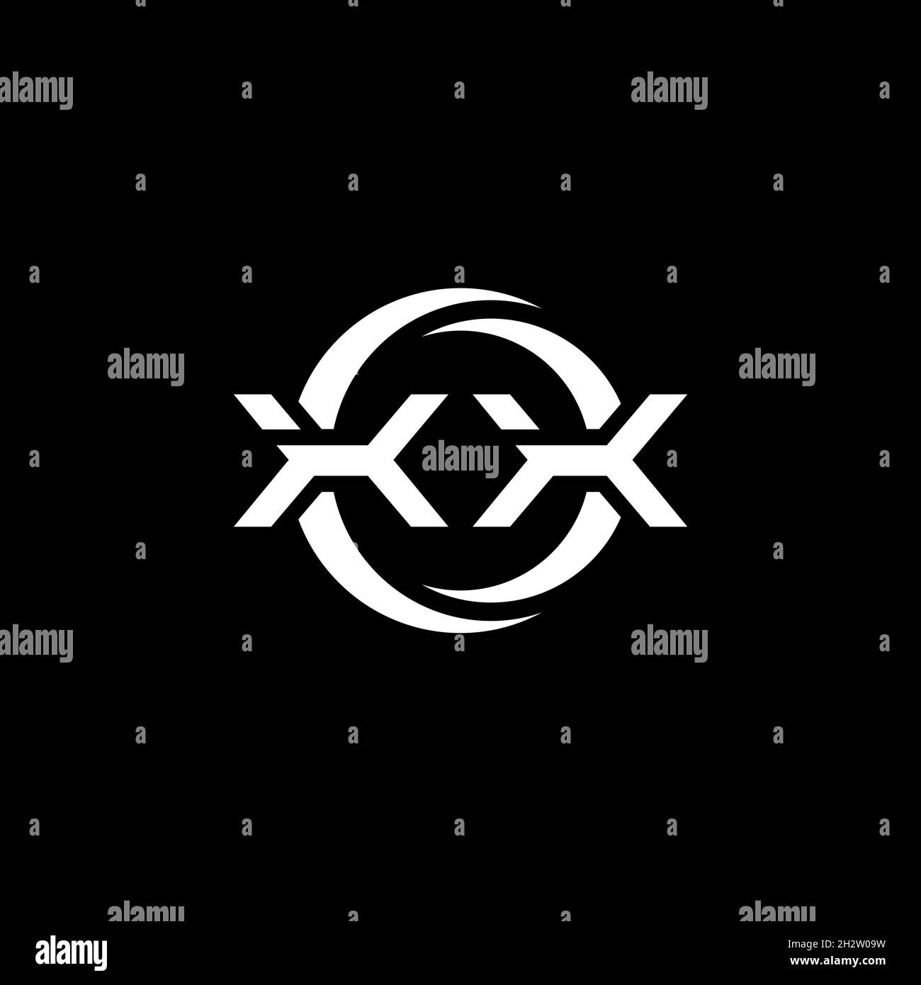 XX Monogram logo letter with simple shape and circle rounded design ...