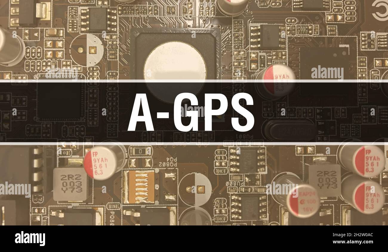 A Gps Concept Illustration Using Computer Chip In Circuit Board A Gps Close Up Of Integrated