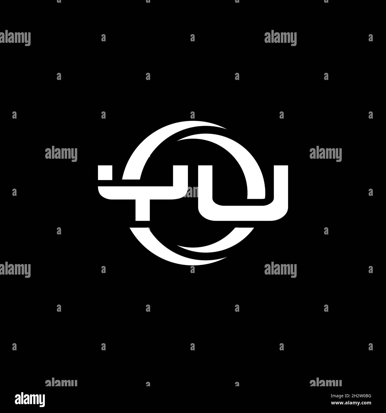 YU Monogram logo letter with simple shape and circle rounded design ...