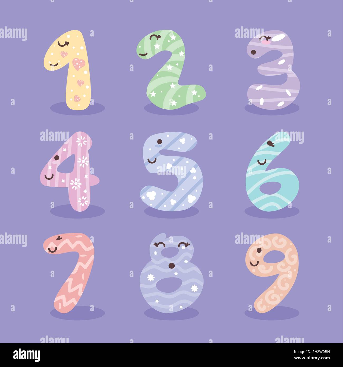 baby numbers collection Stock Vector Image & Art - Alamy
