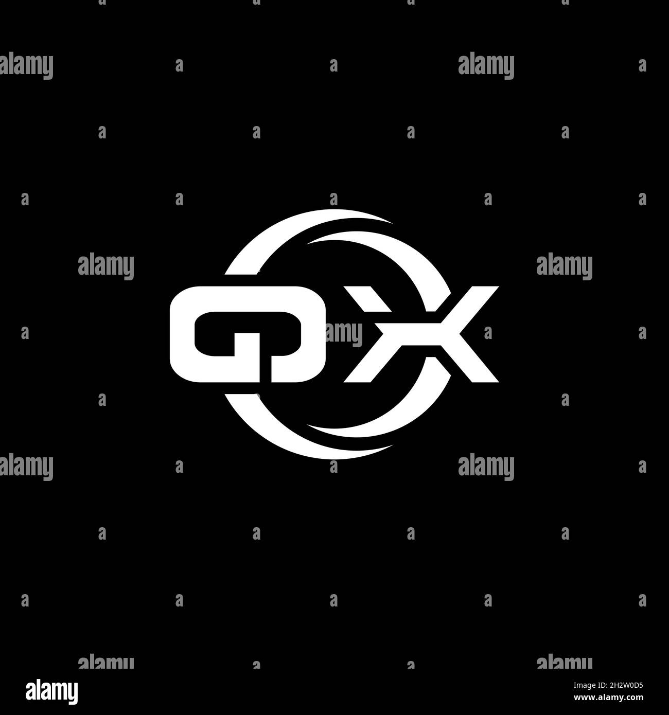 QX Monogram logo letter with simple shape and circle rounded design ...