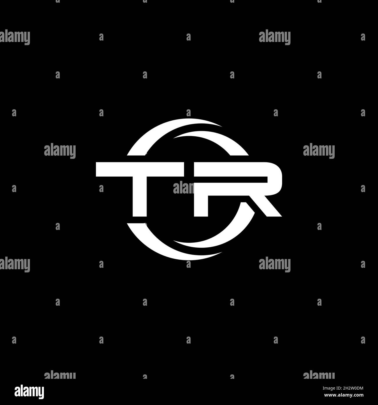 TR Monogram logo letter with simple shape and circle rounded design ...