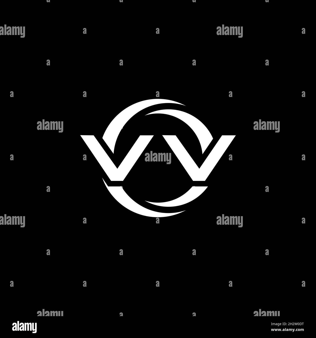 VV Monogram logo letter with simple shape and circle rounded design ...