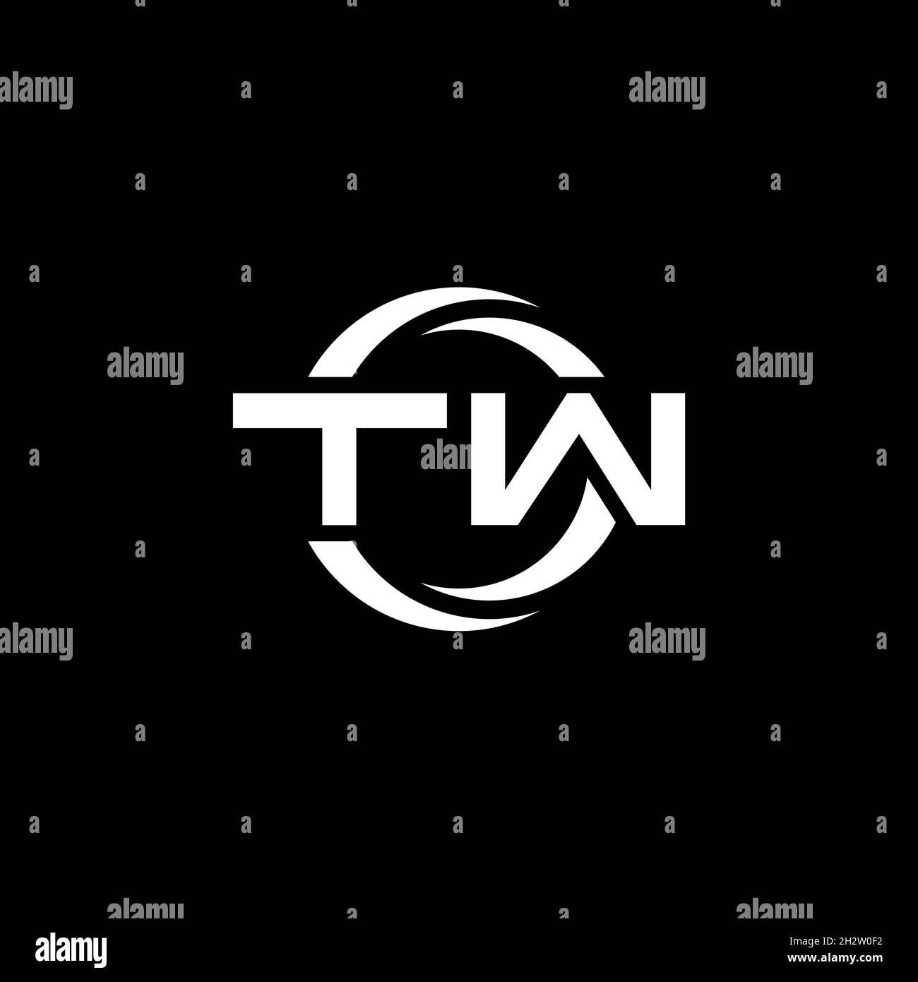 TW Monogram logo letter with simple shape and circle rounded design ...