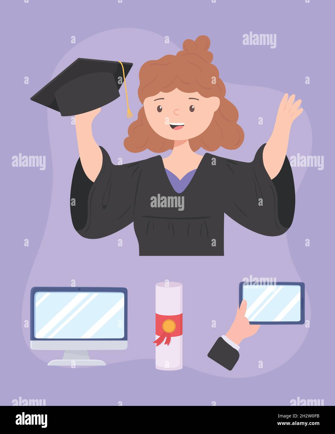 virtual graduation graduate Stock Vector Image & Art - Alamy