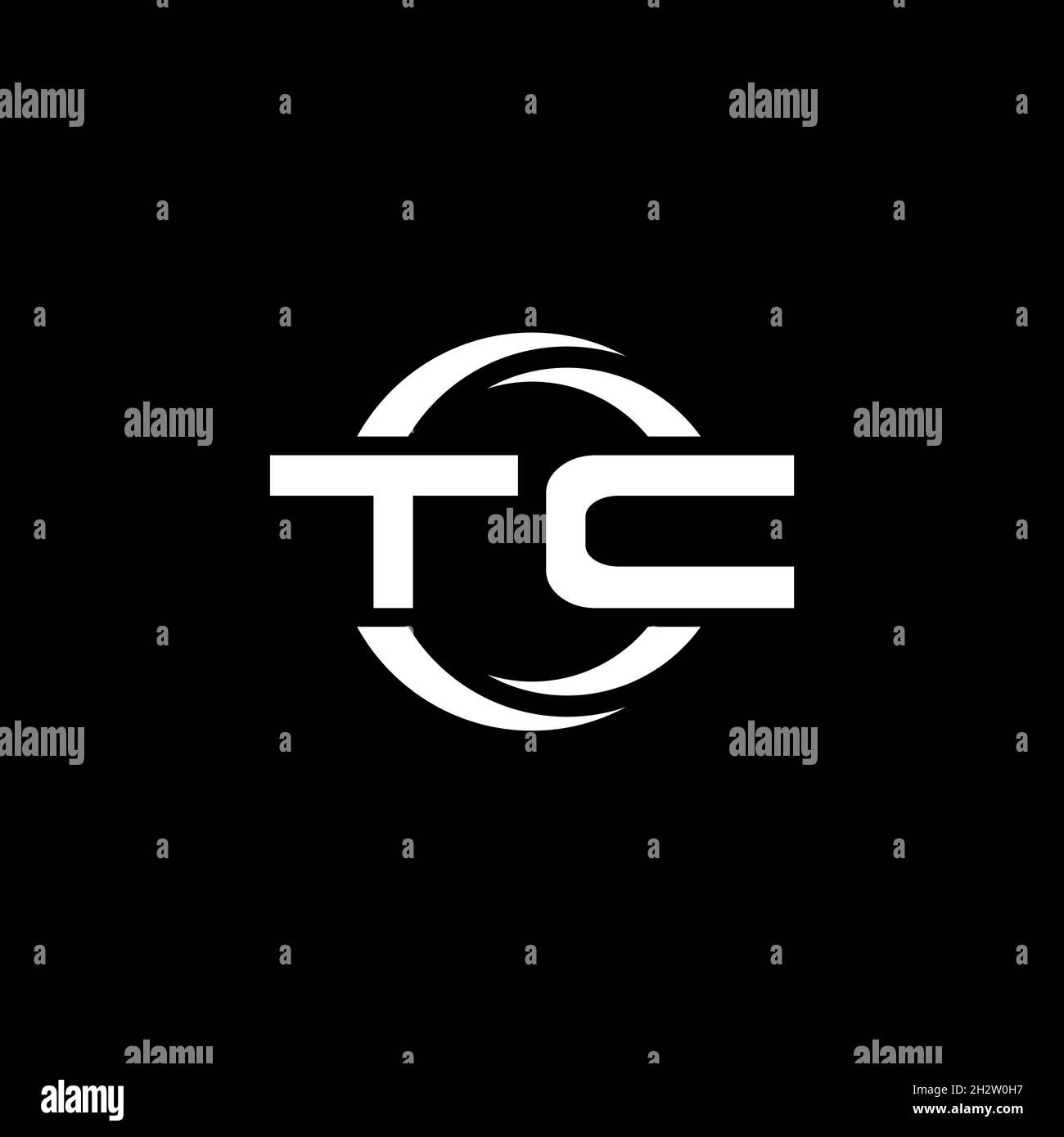 TC Monogram logo letter with simple shape and circle rounded design ...
