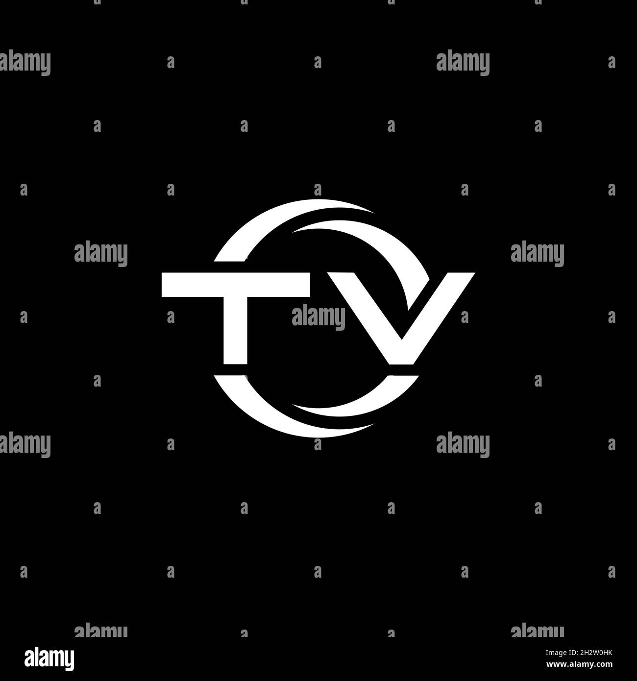 TV Monogram logo letter with simple shape and circle rounded design ...