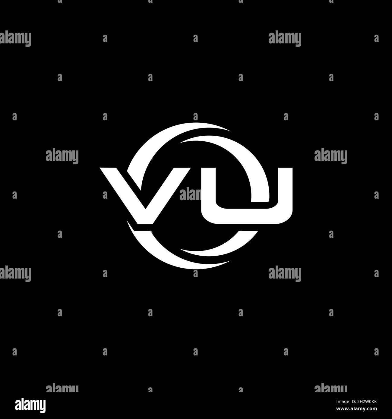 VU Monogram logo letter with simple shape and circle rounded design ...