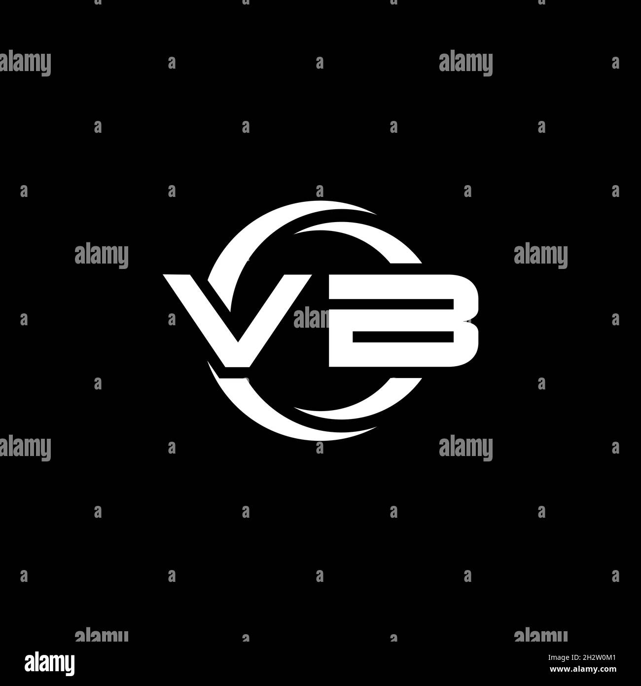 VB Monogram logo letter with simple shape and circle rounded design ...
