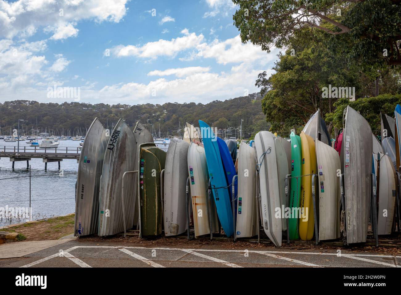 Boat and dinghy storage facility at Clareville Beach in Sydney,NSW ...