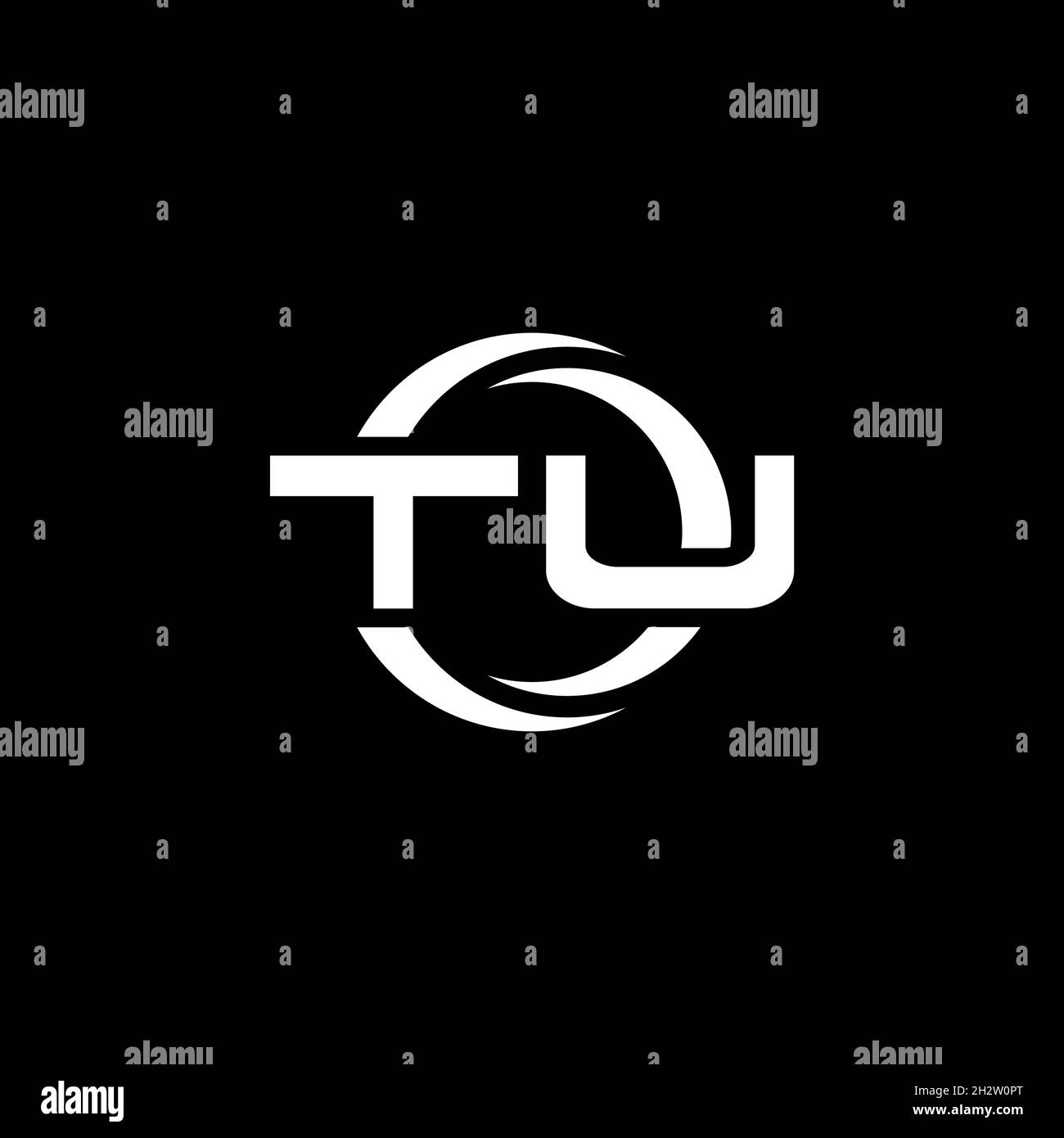 TU Monogram logo letter with simple shape and circle rounded design ...
