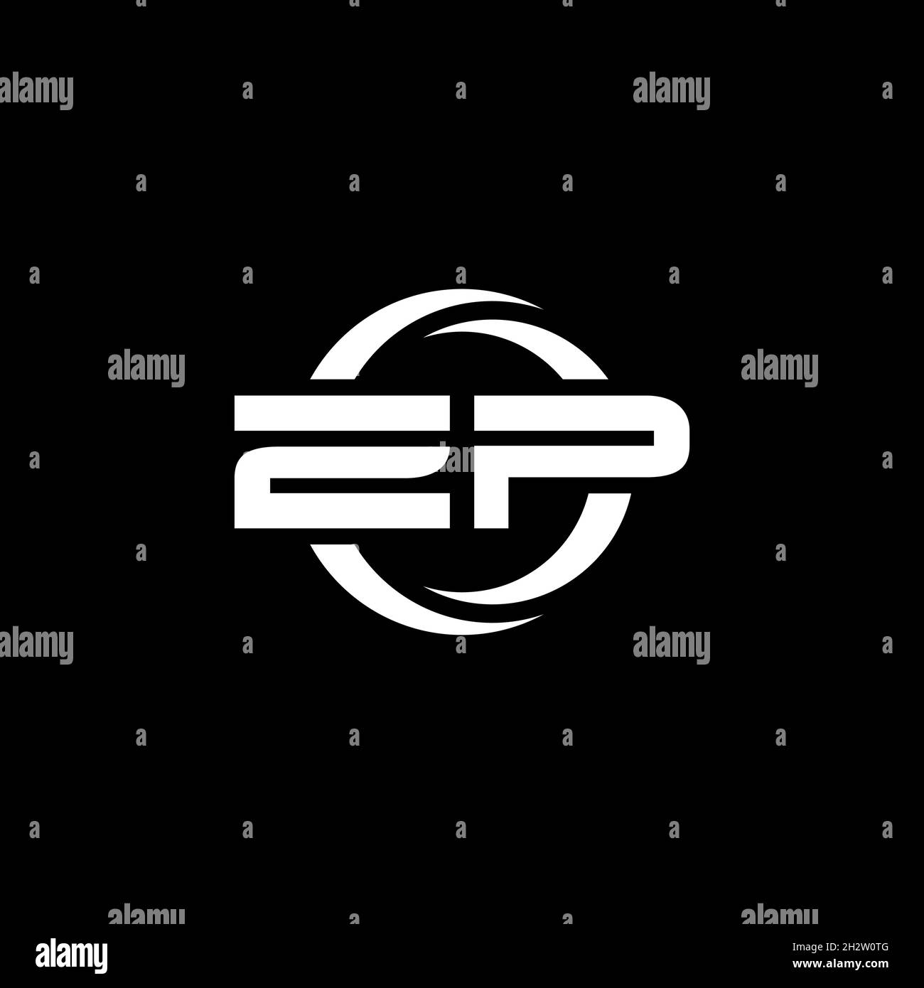 ZP Monogram logo letter with simple shape and circle rounded design ...