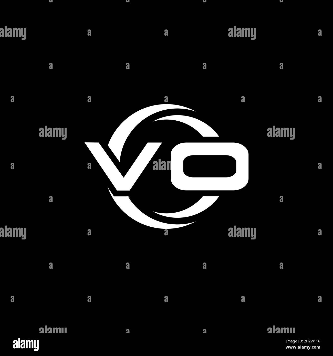 VO Monogram logo letter with simple shape and circle rounded design ...
