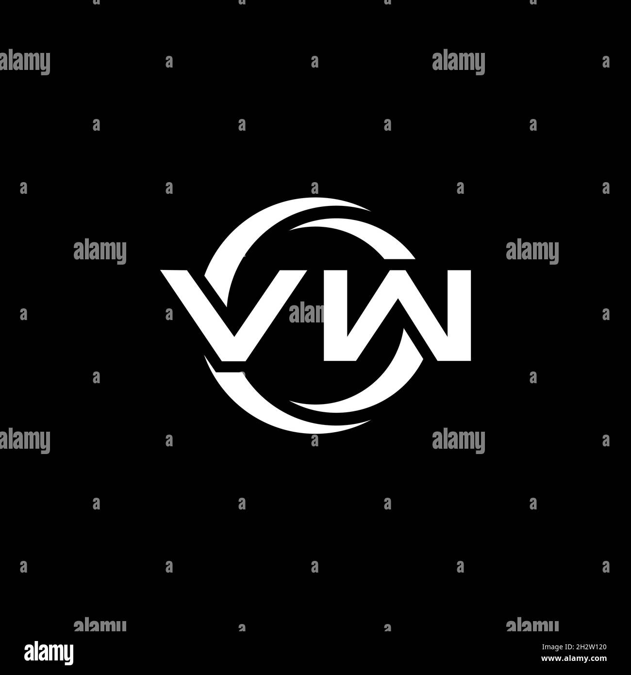 VW Monogram logo letter with simple shape and circle rounded design ...