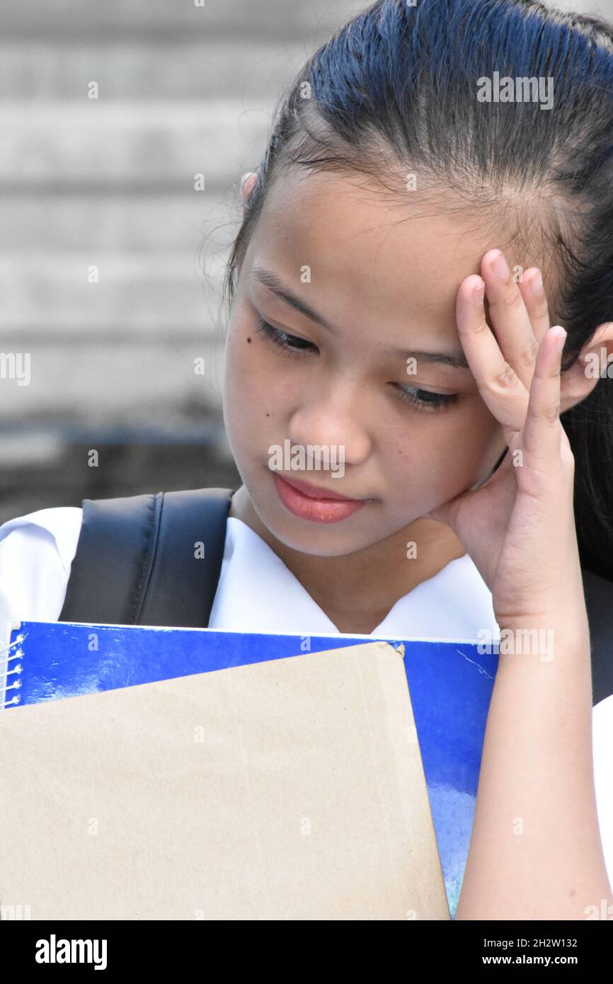 Youthful Asian Girl Student Under Stress Stock Photo - Alamy