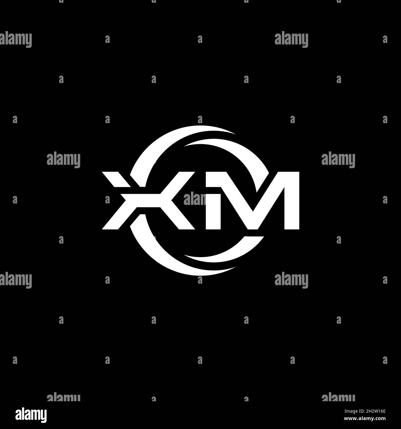 XM Monogram logo letter with simple shape and circle rounded design ...