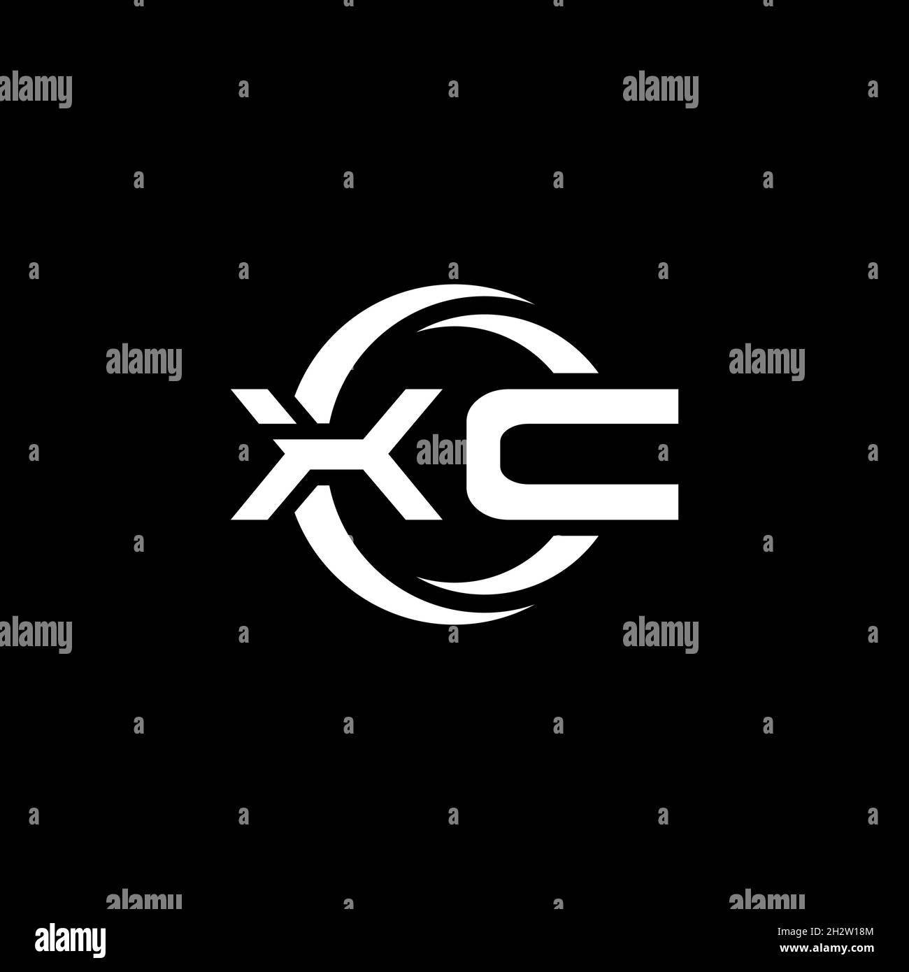 XC Monogram logo letter with simple shape and circle rounded design ...