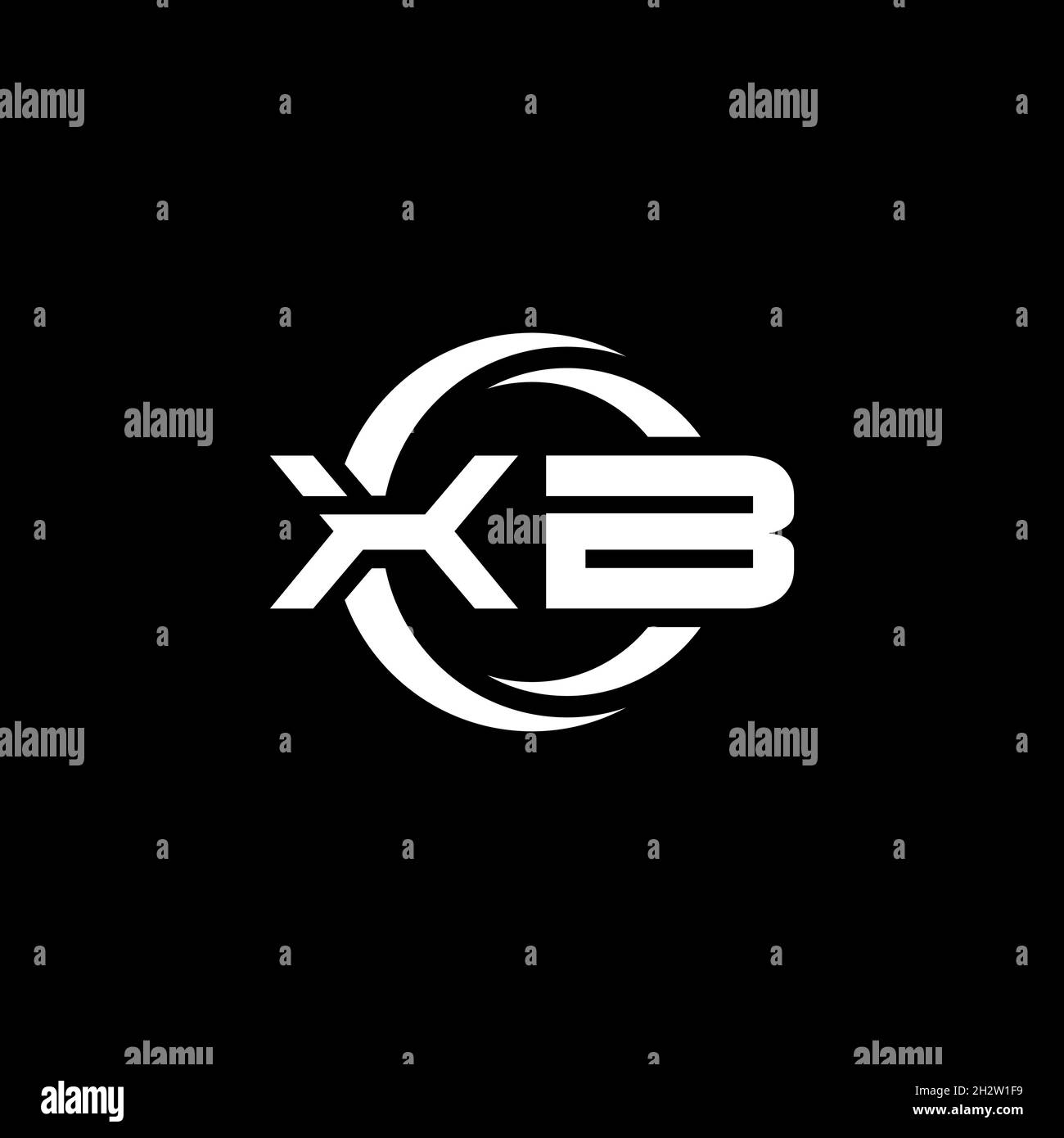 XB Monogram logo letter with simple shape and circle rounded design ...