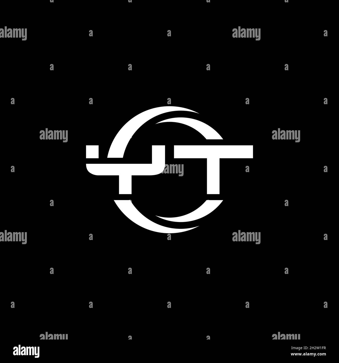 YT Monogram logo letter with simple shape and circle rounded design ...
