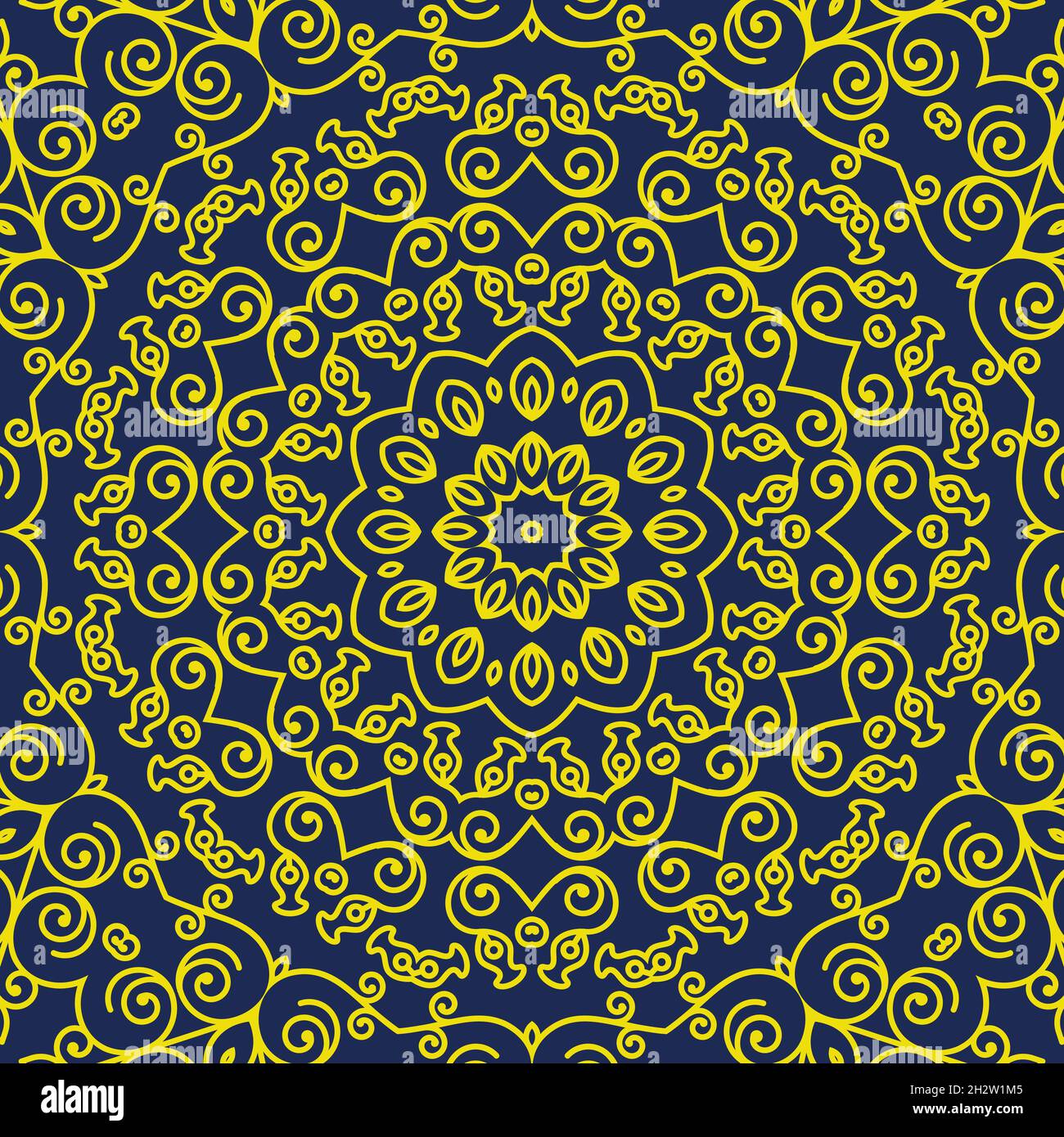 Seamless floral mandala block pattern.Colorful ornamental design ...